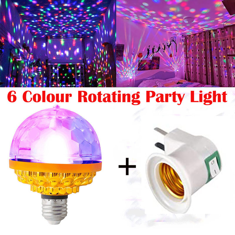 Rotating Colourful 6 Colour LED Party Light DJ Light | Daraz.com.bd