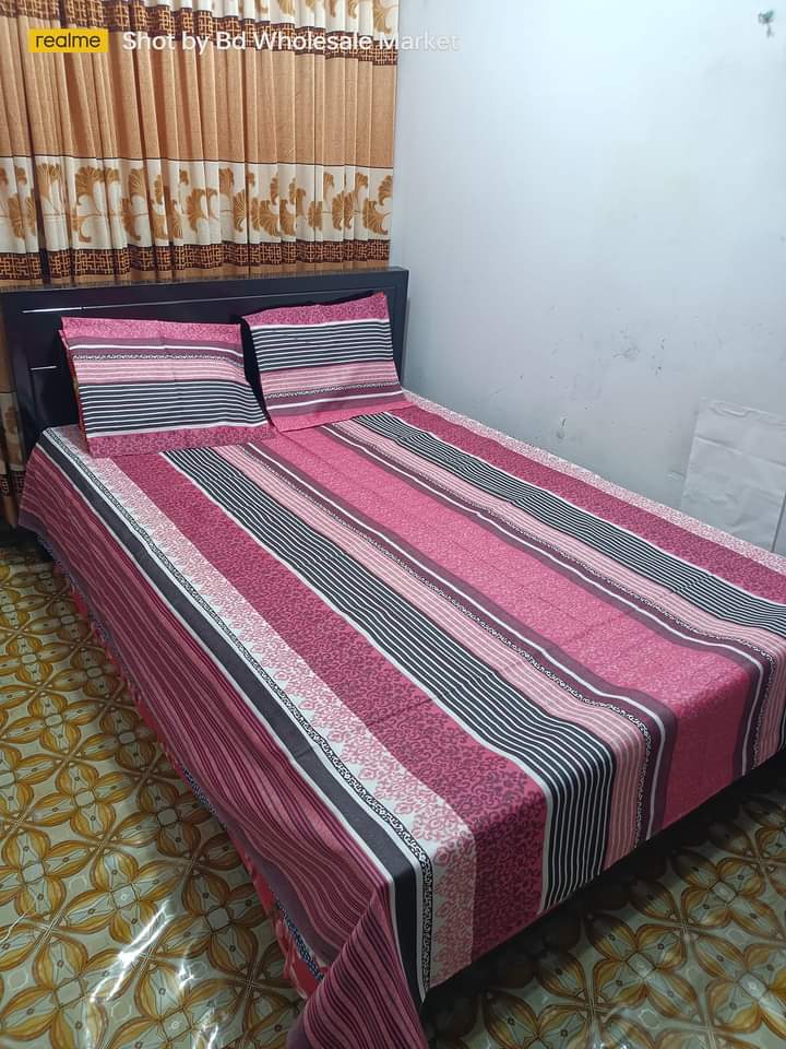 King Size Bedsheet Set with Two Pillow Covers Bed Sheet 7 Feet by 8.5 ...