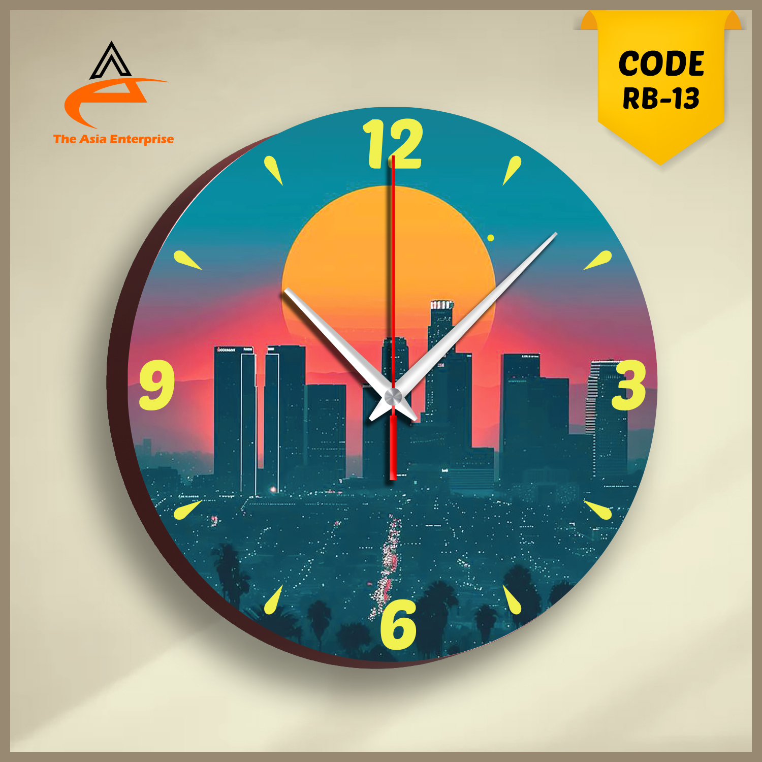 The Asia Ent Wooden Artistic Building Frame Wall Clock (AI Frame ...