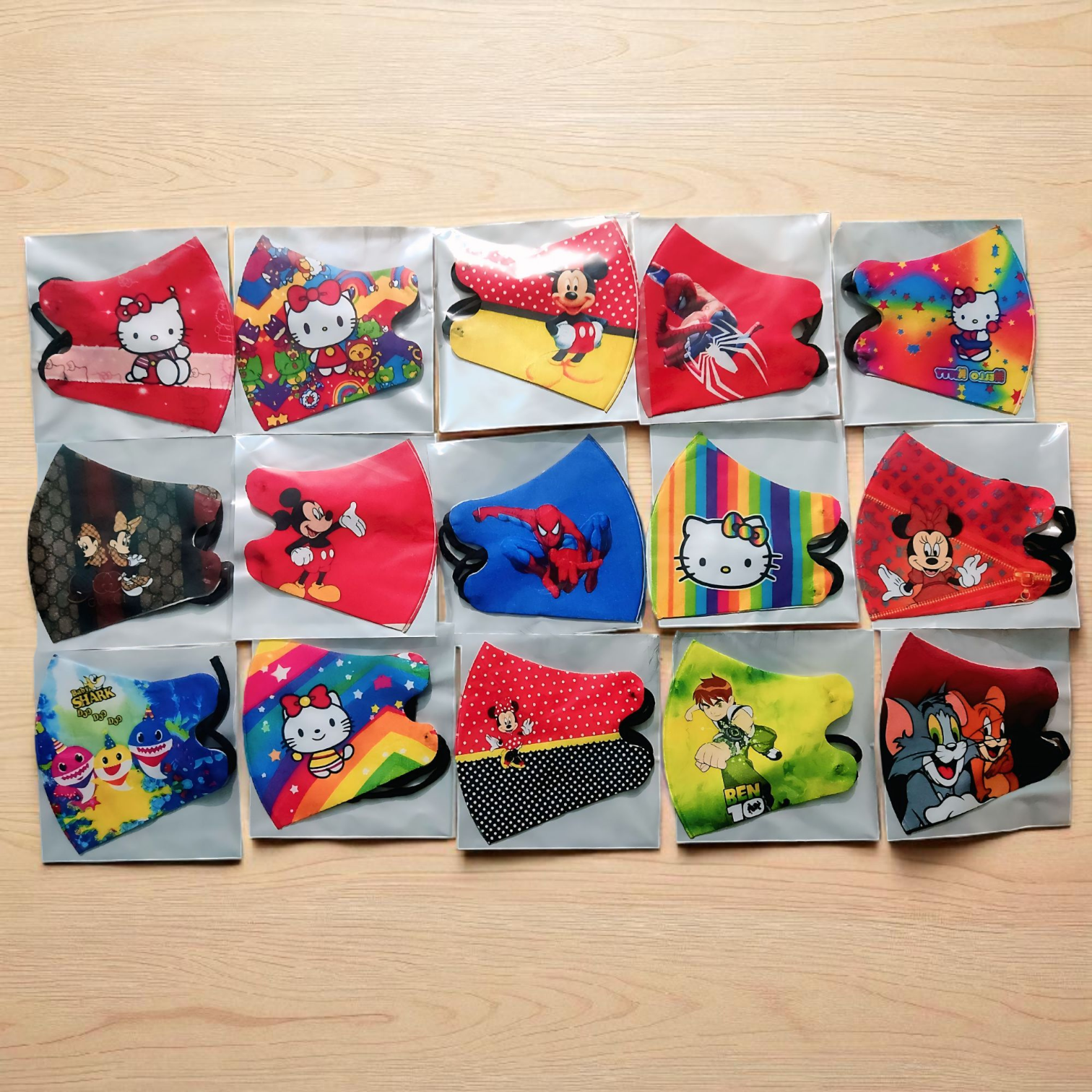 5 Pcs Reusable Kids Mask with Funny Cartoon Characters – Adjustable ...