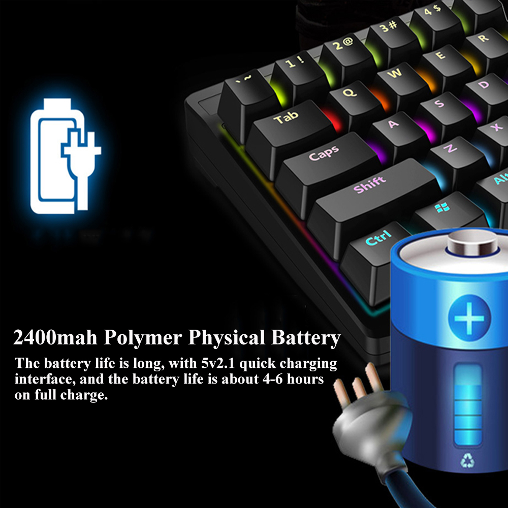 Generic 28 Keys One Handed Mechanical Wireless Gaming Keyboard RGB ...