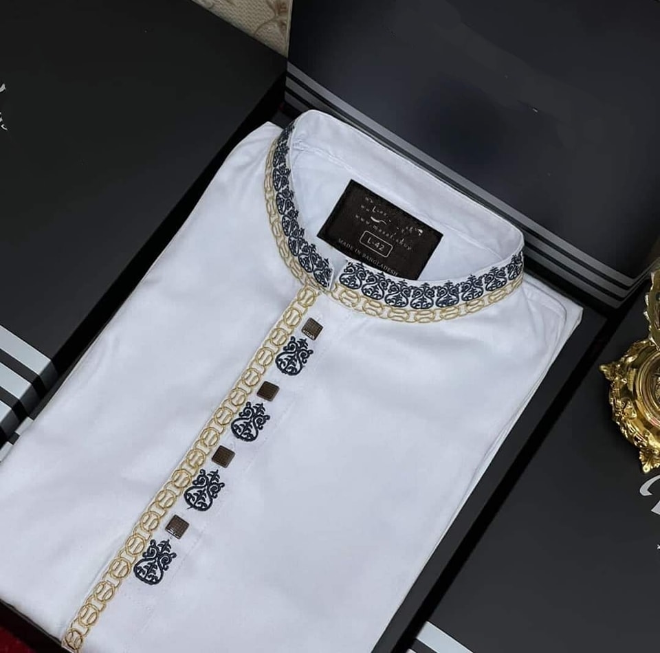 Men's Premium Black Semi Long Panjabi -Panjabi For Men | Daraz.com.bd