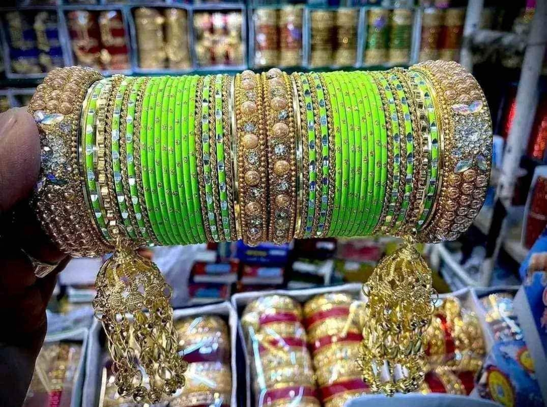 1 Set New Indian Bridal Jhumka Pekhom Bangles/Churi Package For Girls ...