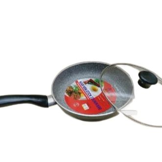 Kiam Marble Granite 22cm Non-Stick Anti Scratch Frying Pan With Lid ...