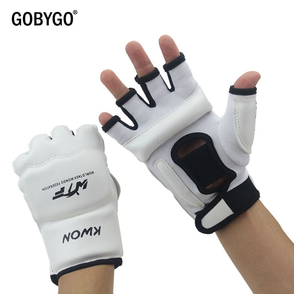 GOBYGO Half Finger Boxing Gloves PU Leather MMA Fighting Kick Boxing ...