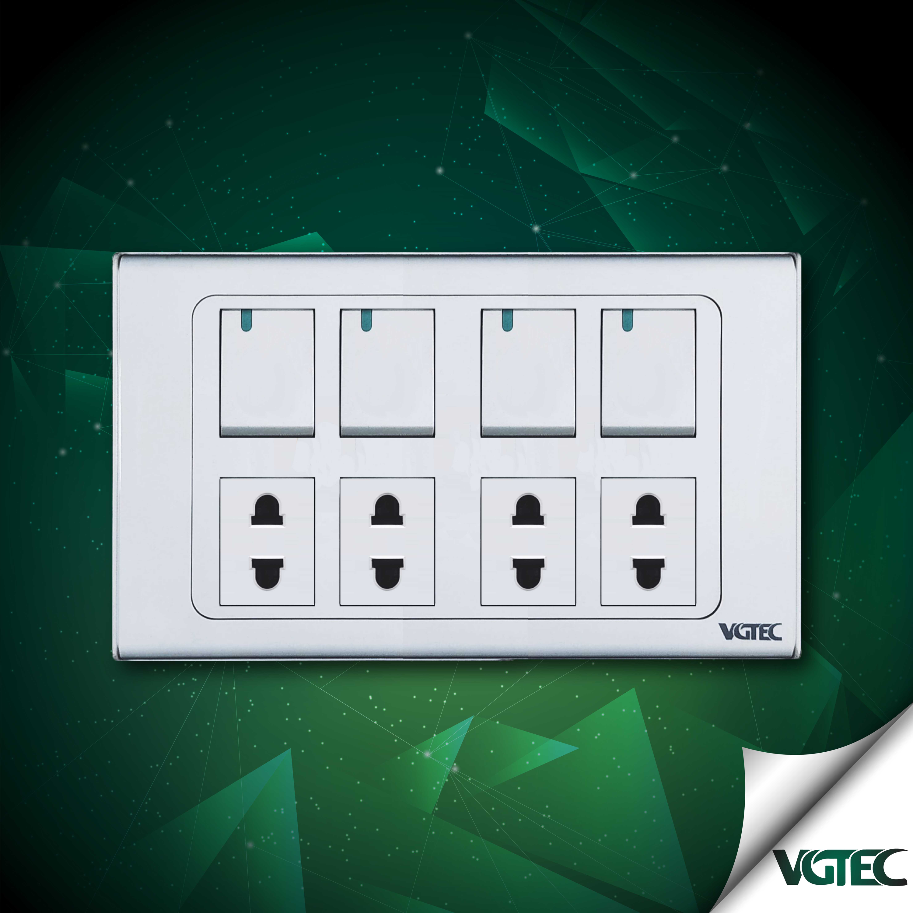 VGTEC - 5 Gang 1 Way Switch & 5 Gang 2 Pin Socket (Exclusive Series) | Daraz.com.bd