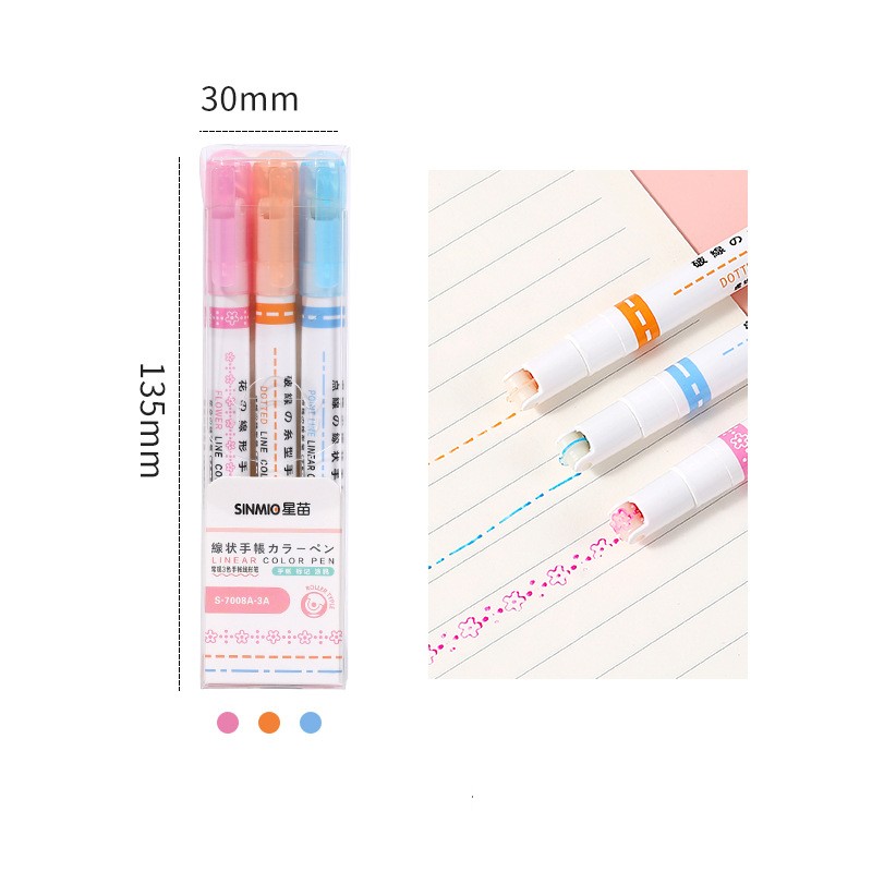 Panda Online 3/6 Colors Line Pen Art Marker Linear Color Pens Diary ...