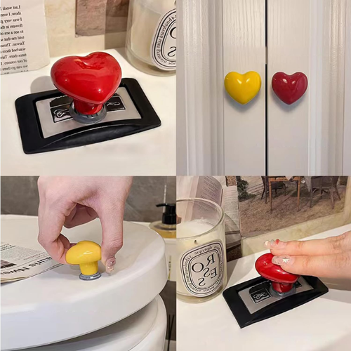 Toilet Tank Button Heart-shaped Toilet Buttons Charming Bathroom for ...