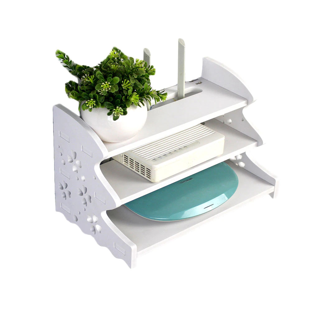 WiFi Router Storage Stand Set Top Box Stand Wall Floating Shelves 3 in ...