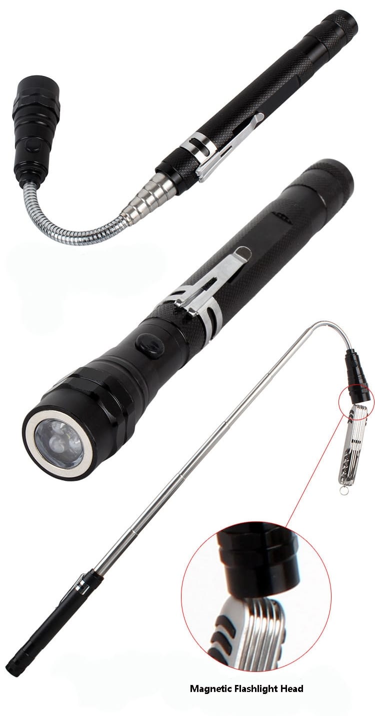 Aluminum Telescopic Magnetic Flexible Flashlight Magnetic Work Light 3 ...