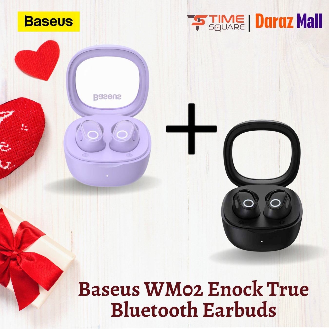 Baseus WM02 TWS Earbuds(Couple Combo) | Daraz.com.bd
