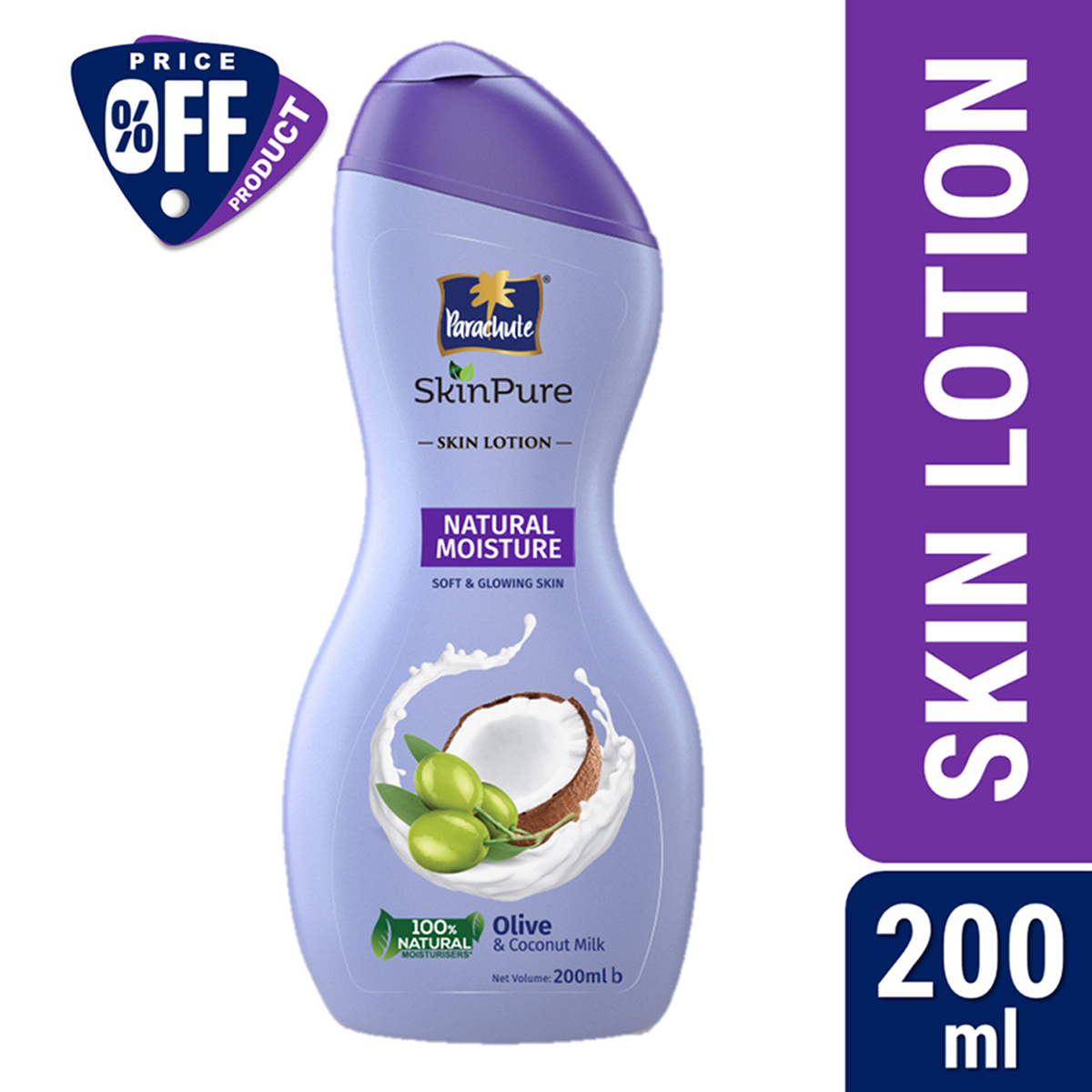 Parachute SkinPure Natural Moisture Body Lotion with Olive & Coconut ...