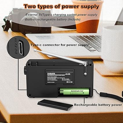 XHDATA D109 Portable Shortwave Radio, World Band, DSP, Good Reception ...