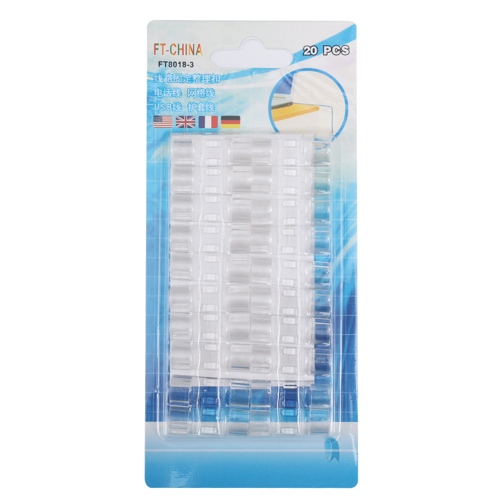 20pcs Wire Cable Management Organizer Desktop & Workstation Cord Clips ...
