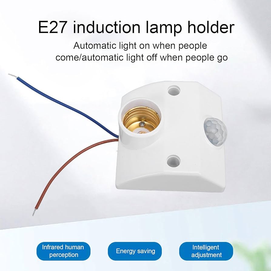 Motion Sensor E 27 Light Holder Bulb Holder Screw Type 110-220v AC
