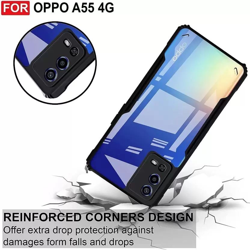 Best Quality Back Cover for Oppo A55 (Transparent, Black) | Daraz.com.bd