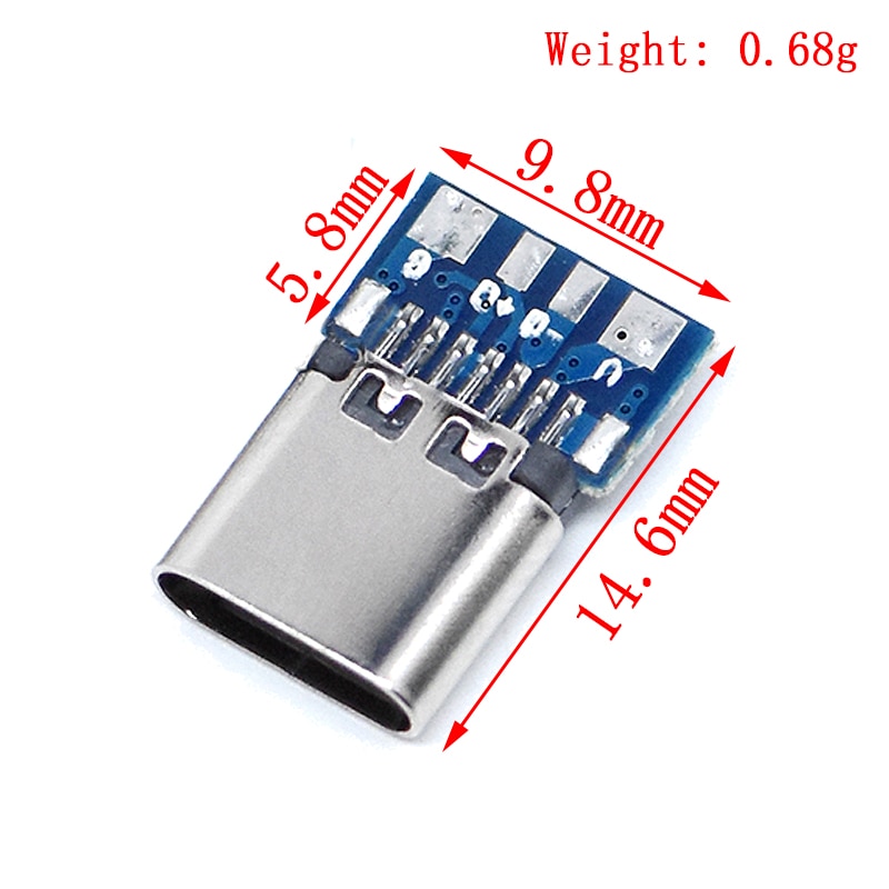10pcs USB 3.1 Type-C Connector 24 Pins Male / Female Socket Receptacle ...