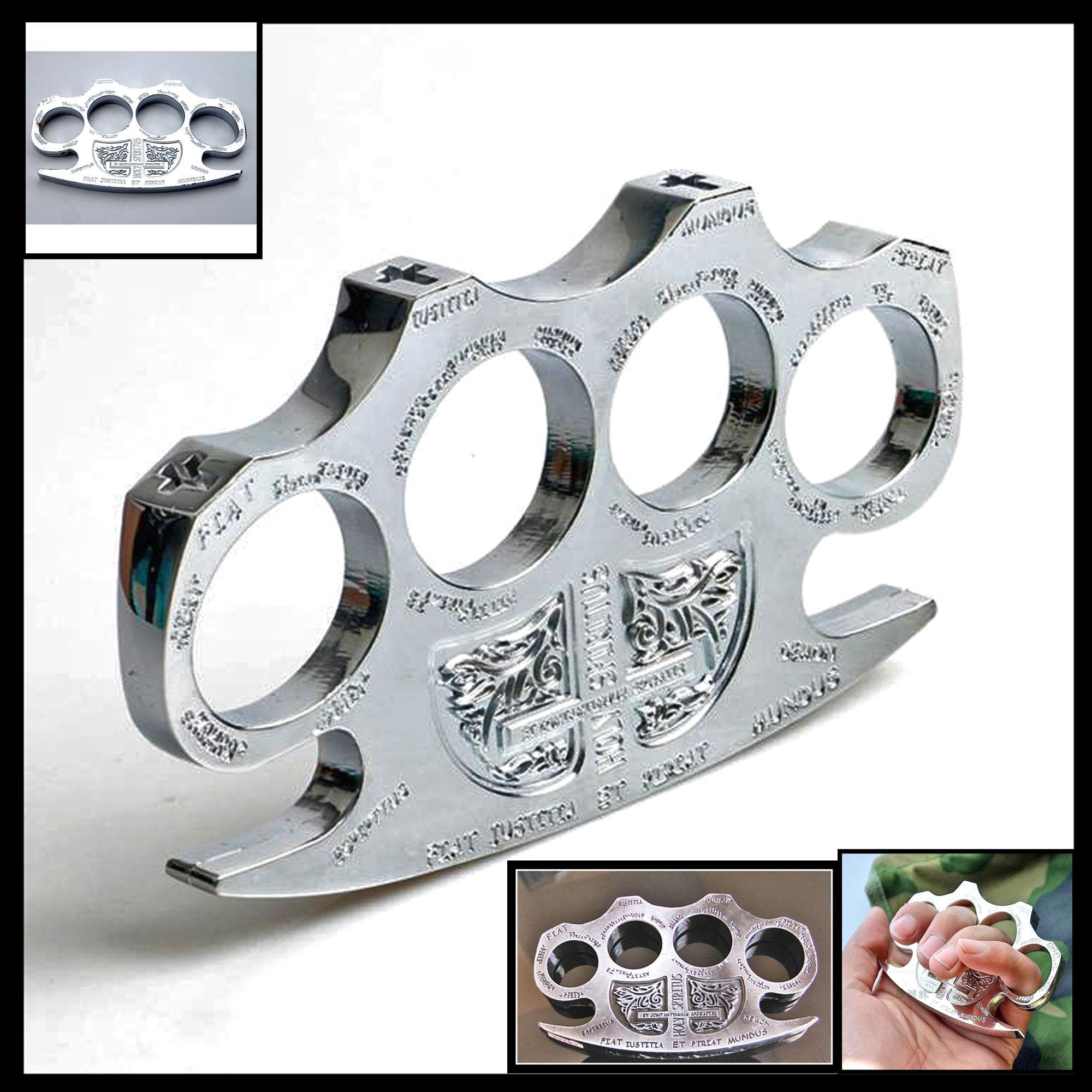 Silver Iron Brass Knuckles for Men Powerful damage safety equipment ...