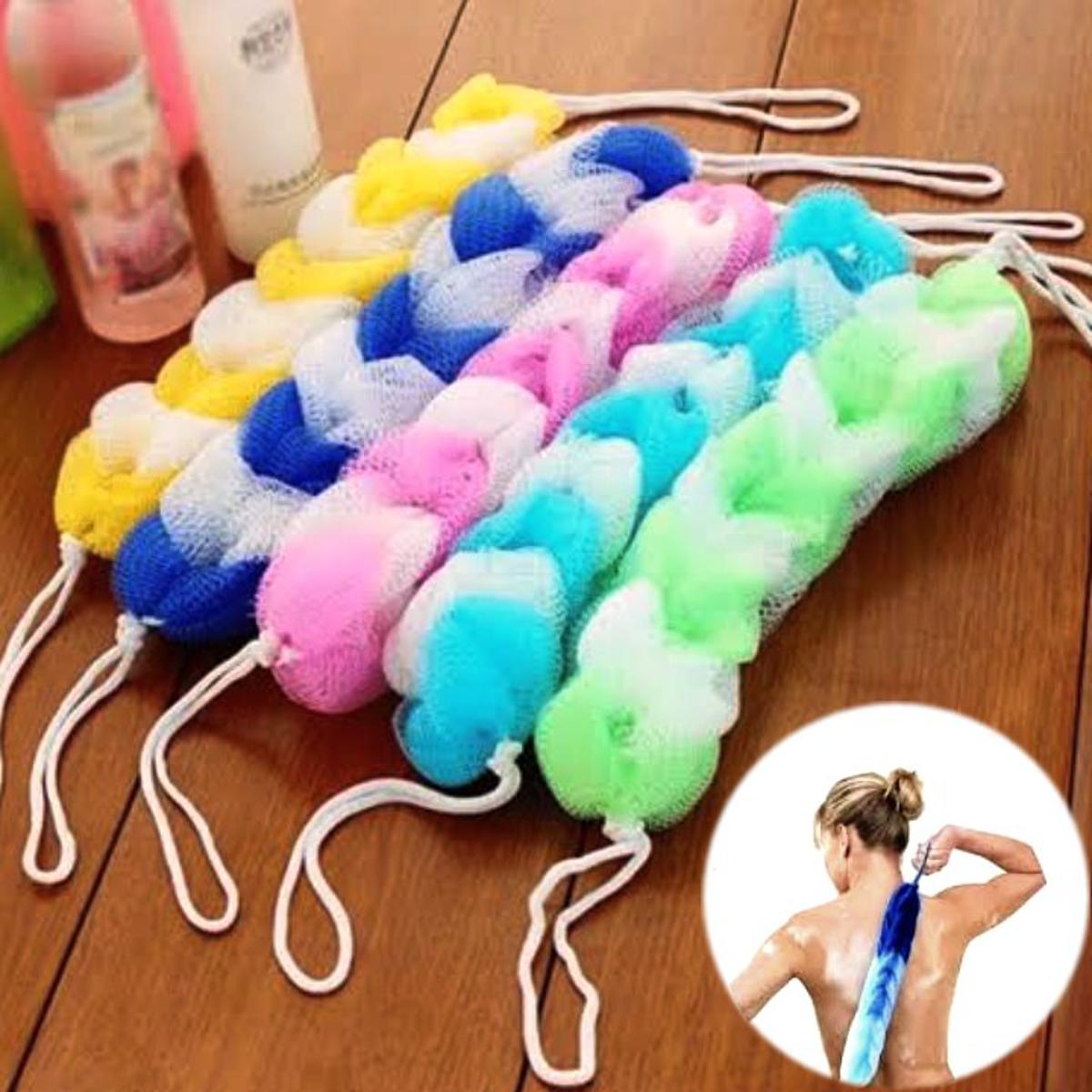 1 pcs colourful long shower Sponge Bath Ball back strubber mesh belt ...