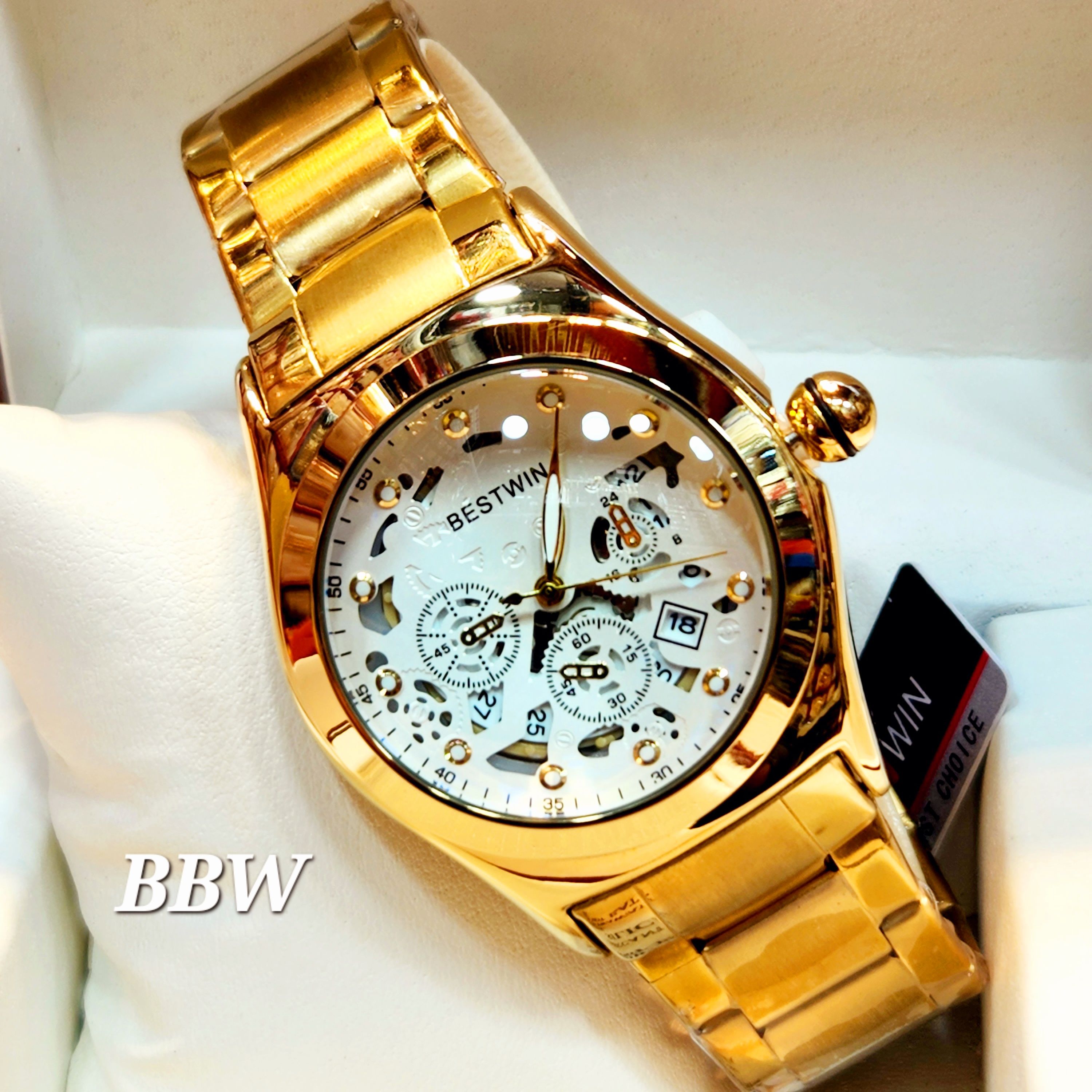 Exclusive BESTWIN Auto Date Stainless Steel Material Fashionable Man Watch | Daraz.com.bd