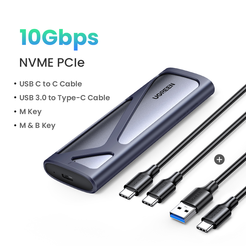 UGREEN NVMe And SATA SSD Enclosure Reader, 10Gbps USB C Gen2 ...