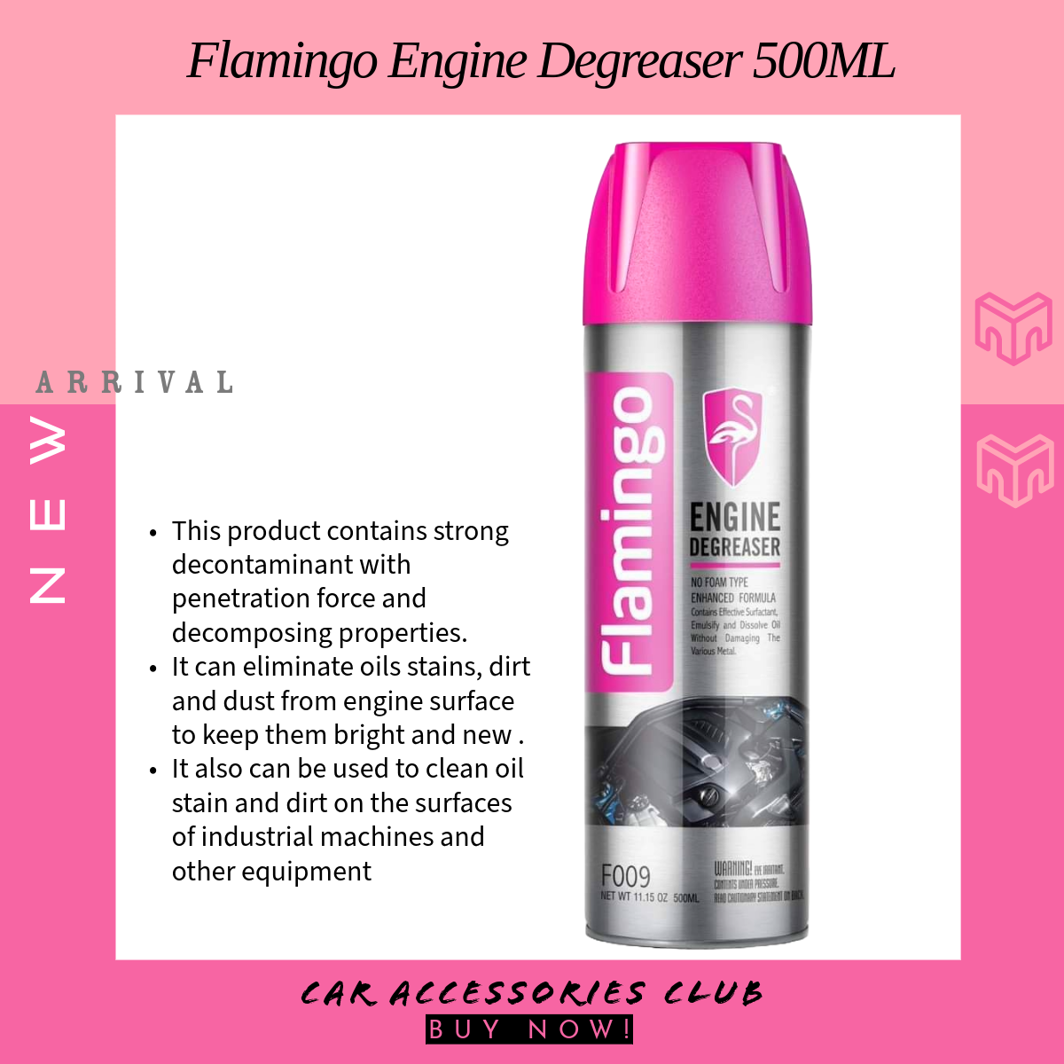 Flamingo engine surface degreaser Foam 650ml for only car | Daraz.com.bd