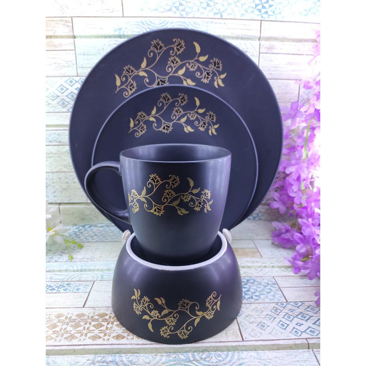 New Black Beauty 16 Pieces Dinner Set - Elevate Your Dining Experience With This Stylish ...