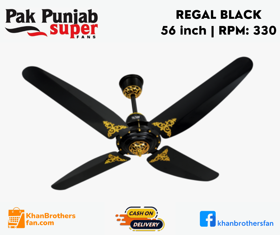 Pak Punjab Regal Ceiling Fan, Size: 56", 04 Blades, 330 RPM, 80w, Aero ...