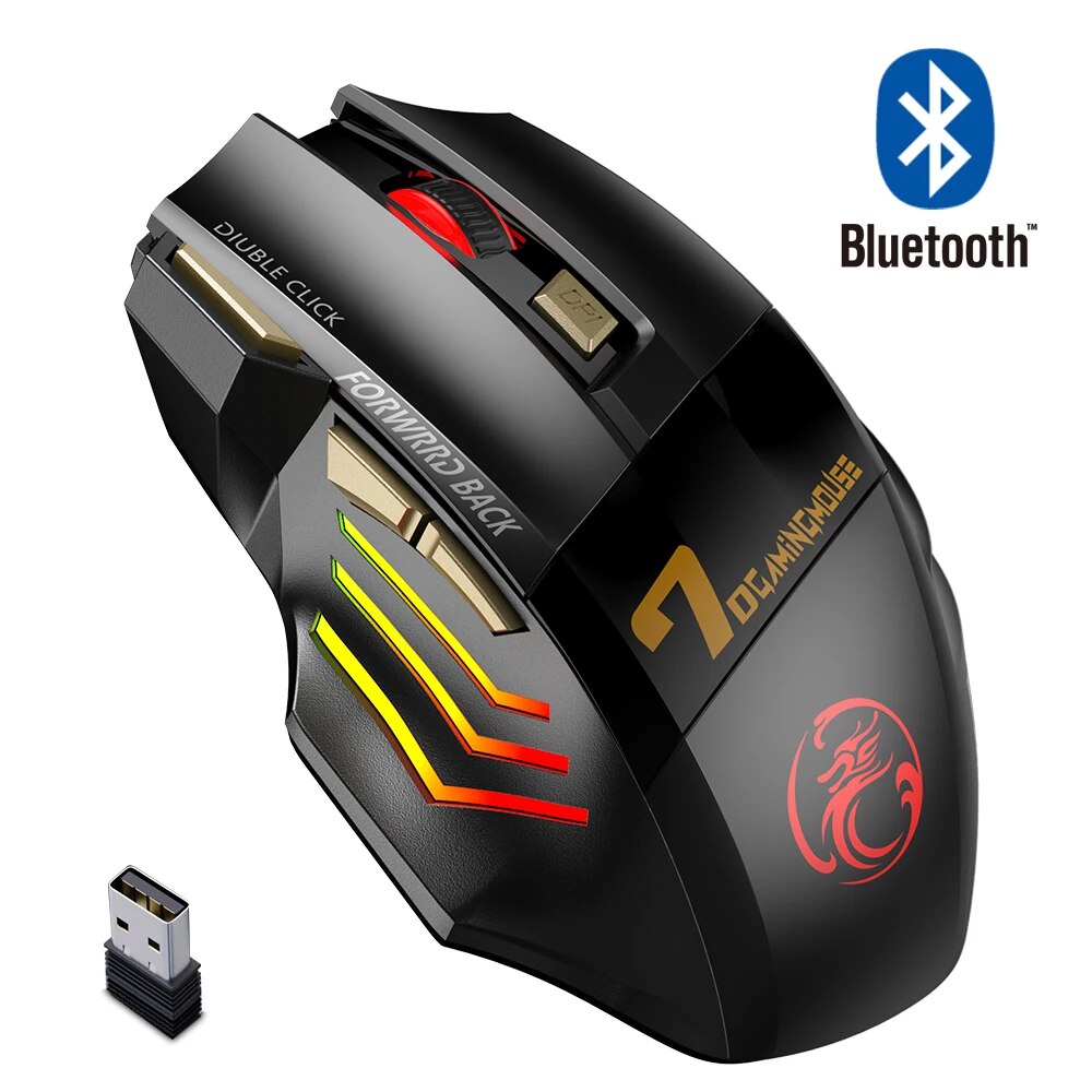 Rechargeable Wireless Mouse Bluetooth Gamer Gaming Mouse Computer ...