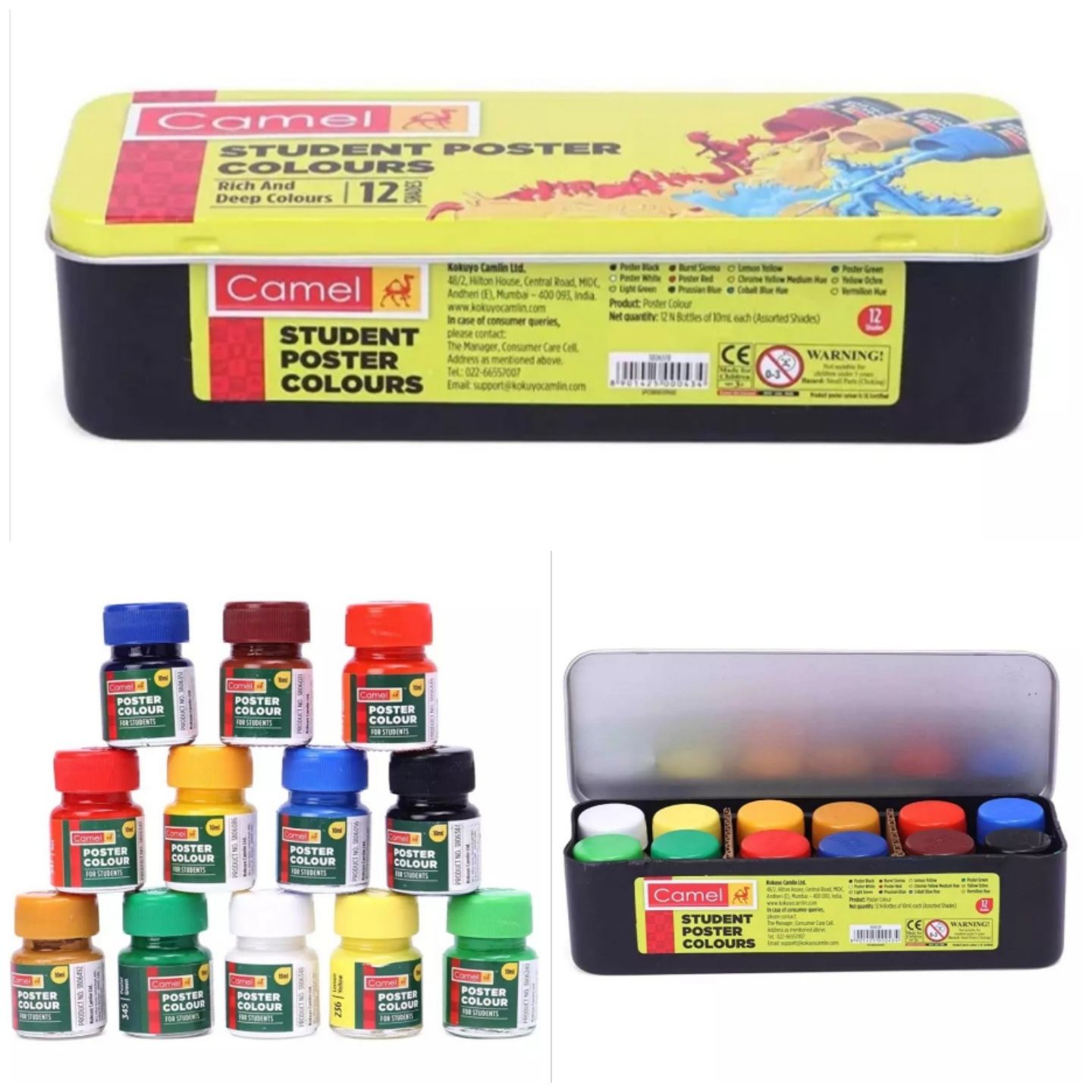 Camel Student Poster Color - 10ml each, 12 Shades | Daraz.com.bd