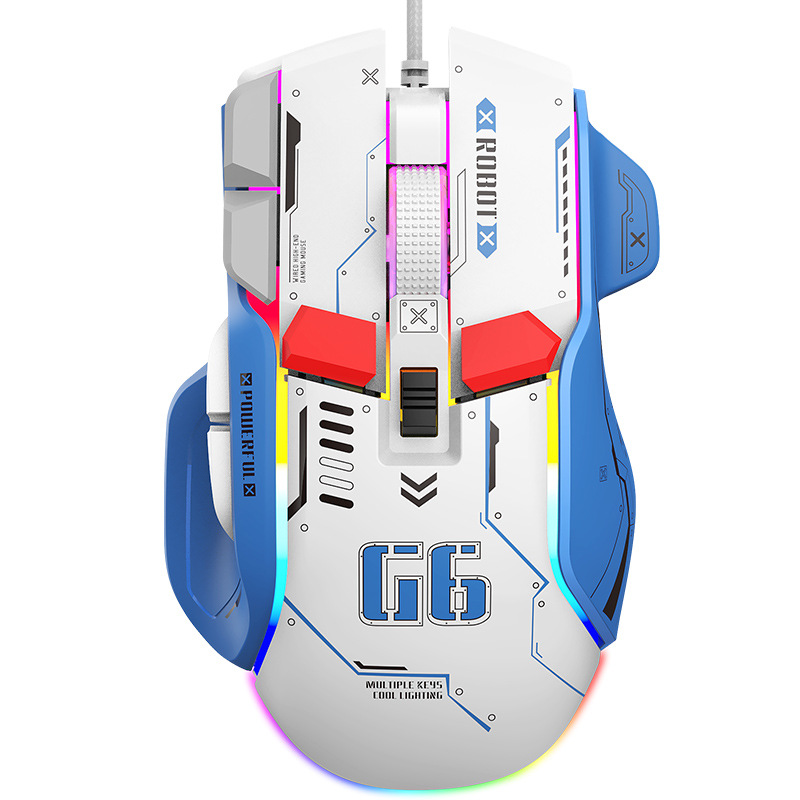 Free Wolf G6 Wired Mechanical Mouse, Macro Programming, RGB Dazzling ...