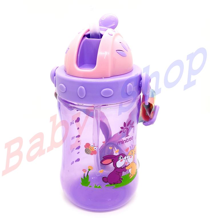 Baby Latest Water Bottle/Pot 350ml with Straw and Belt-purple(6month ...