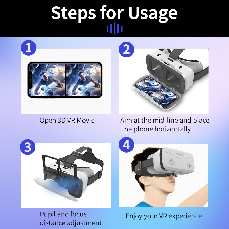 VR Shinecon SC-G15 3D Virtual Reality Box Gaming Glasses Headset for 4. ...