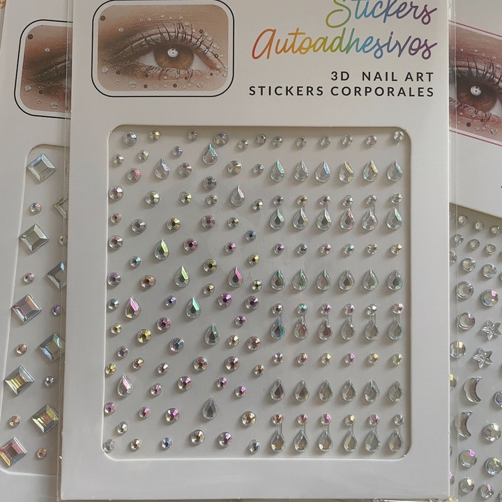 Face Stickers Love Pearls DIY Self-adhesive Nail Sticker Gemstone ...