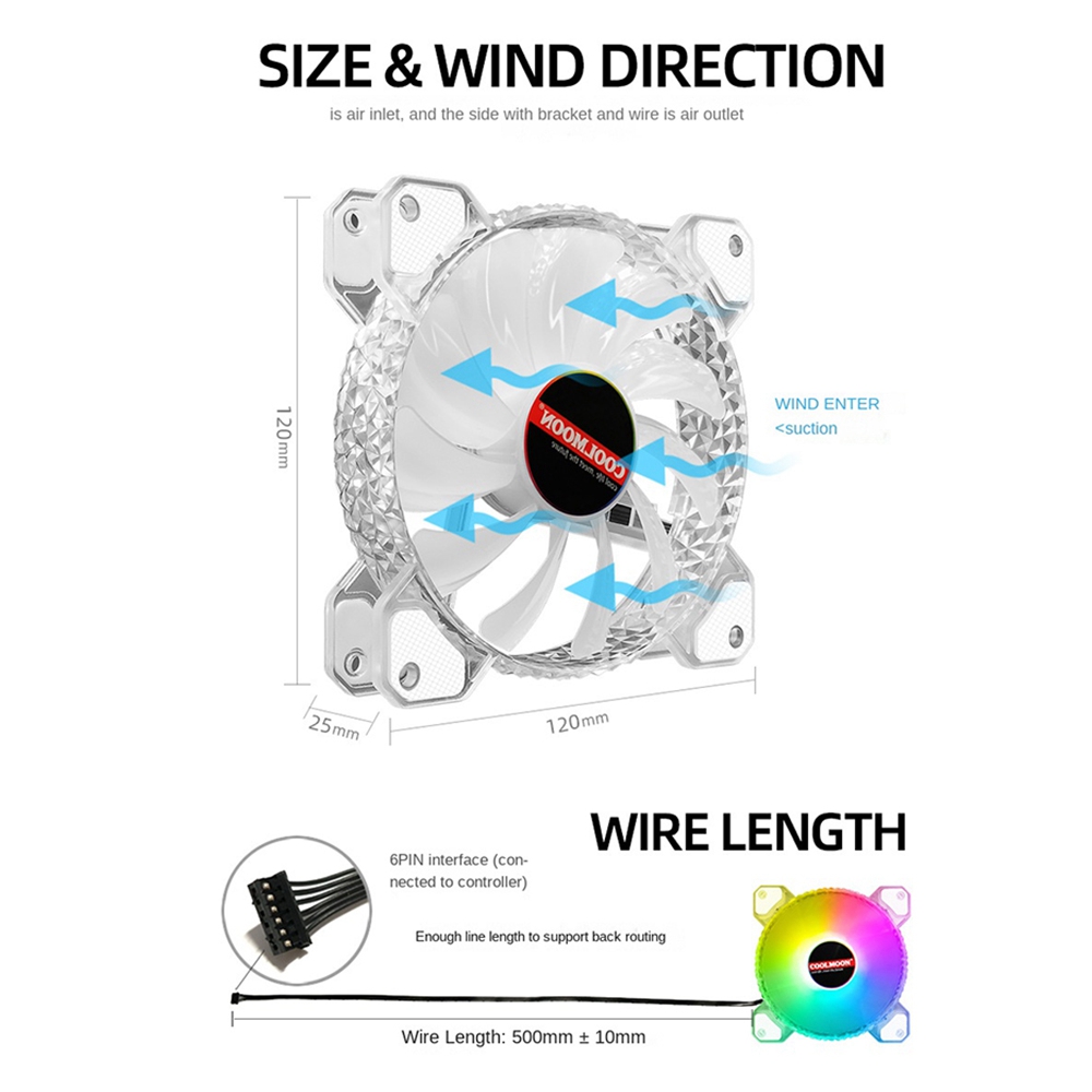 120mm Fan Cooling with Remote Control PC Computer Case Fan | Daraz.com.bd
