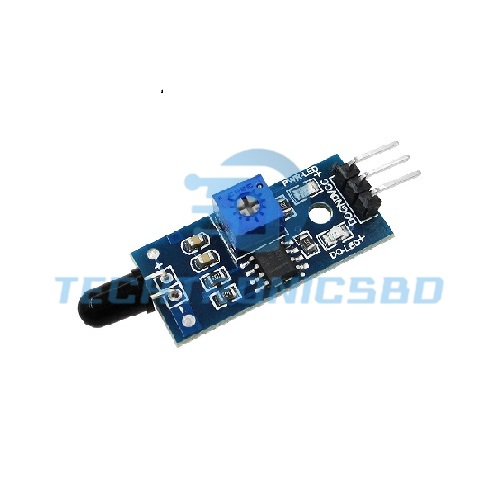 Flame Sensor Module 4-Pin (Blue) | High-Sensitivity Fire Detection ...
