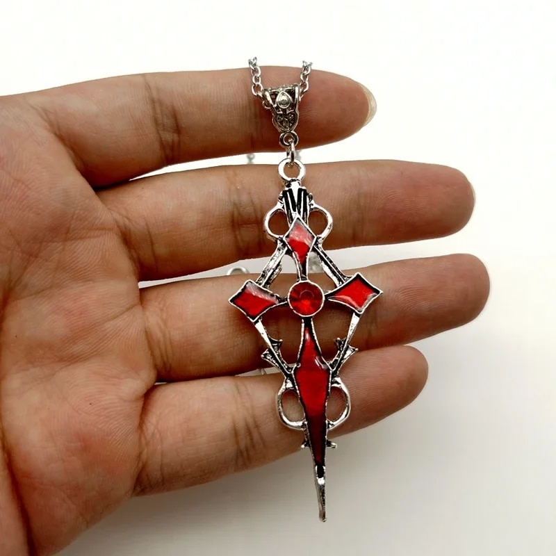 Black Pointed Cross Vampire Necklace, Gothic Jewelry, Statement ...