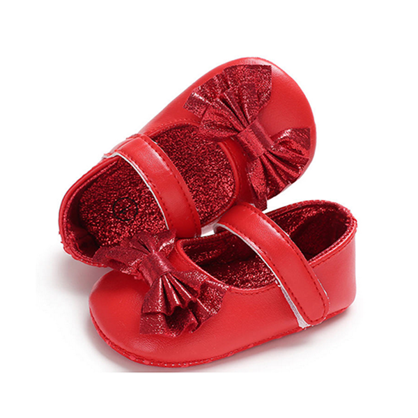 [TinyStepsBD] Party bow PU leather girl shoe girl (red) | Daraz.com.bd