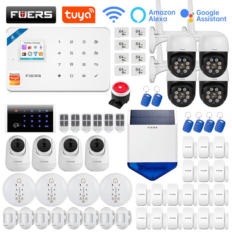 FUERS W181 GSM WIFI Tuya Smart Home Alarm System Kit Wireless Alarm ...