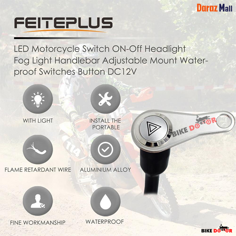 Hazard Emergency Metal Switch LED Red Light Momentary Button For ...