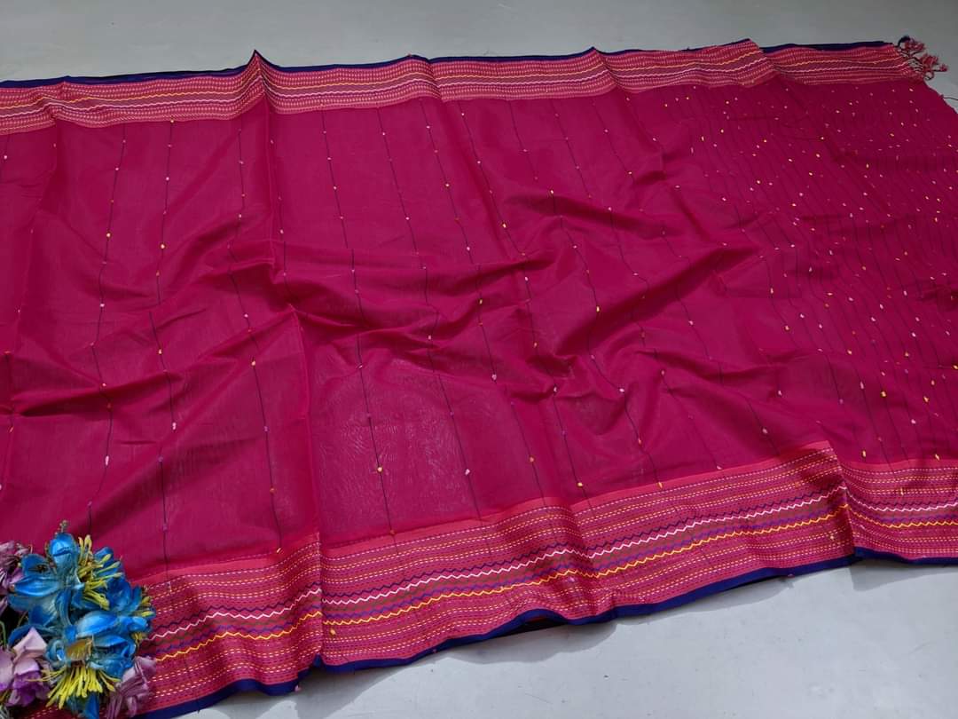 Exclusive Design Tangail Half Silk Kantha Stitch Par Khesh Saree For ...