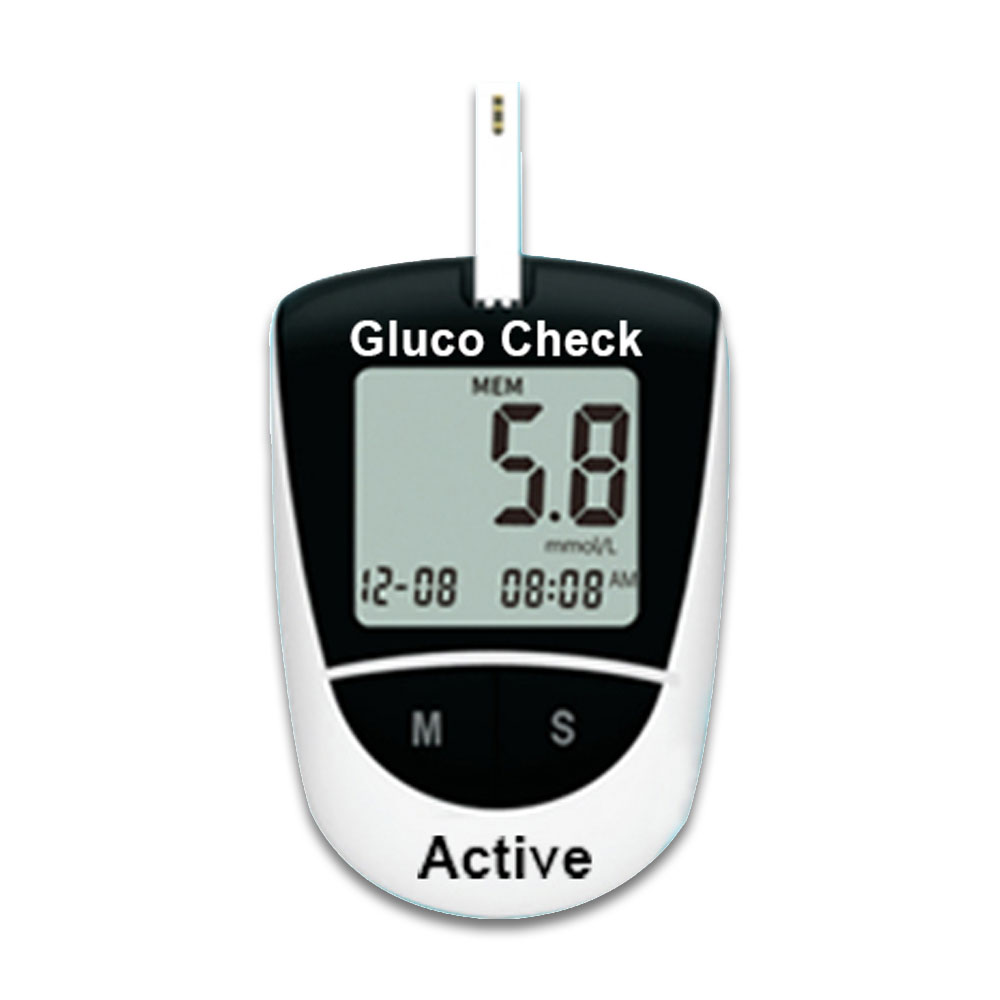 Gluco Check Active Blood Glucose Meter/Diabetics Test Machine ...