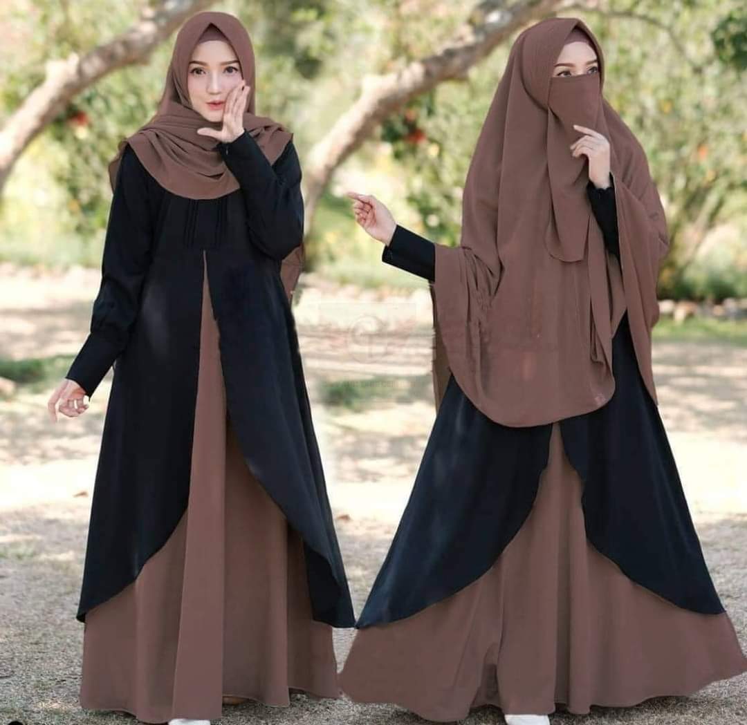 Exclusive Arabian Butterfly Design 3-Part Beautiful Grown Borka Hijab ...