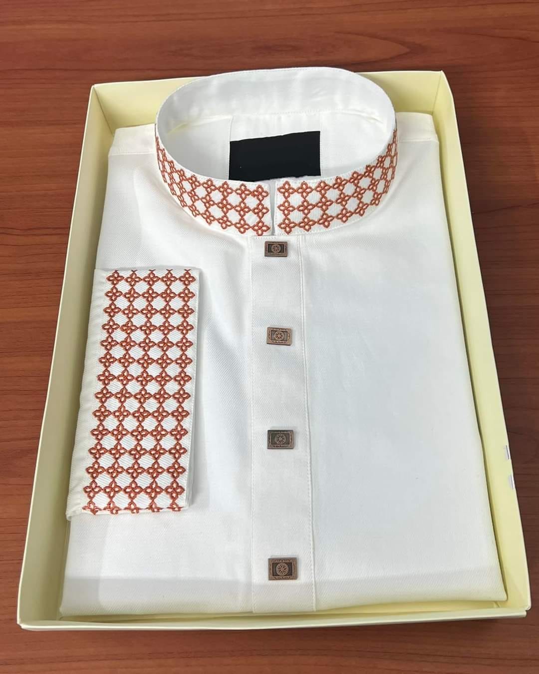 Tencel Cotton Fabric Full Embroidery Work Readymade Panjabi Combo Set ...