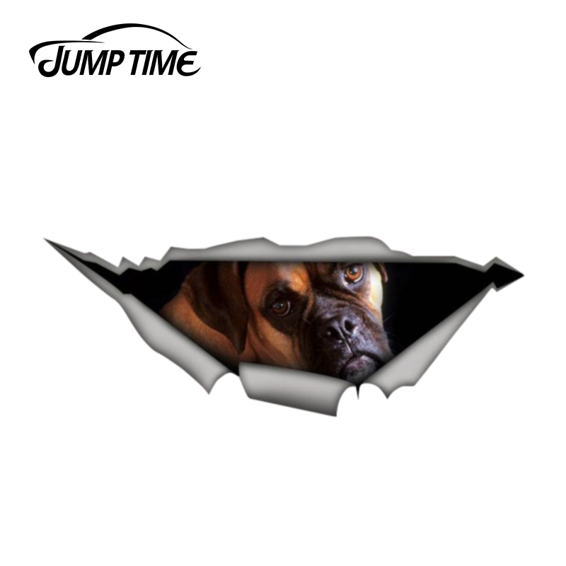 【DATA FROG Global MALL】Jump Time 13cm x 4.8cm German boxer dog decal 3D ...
