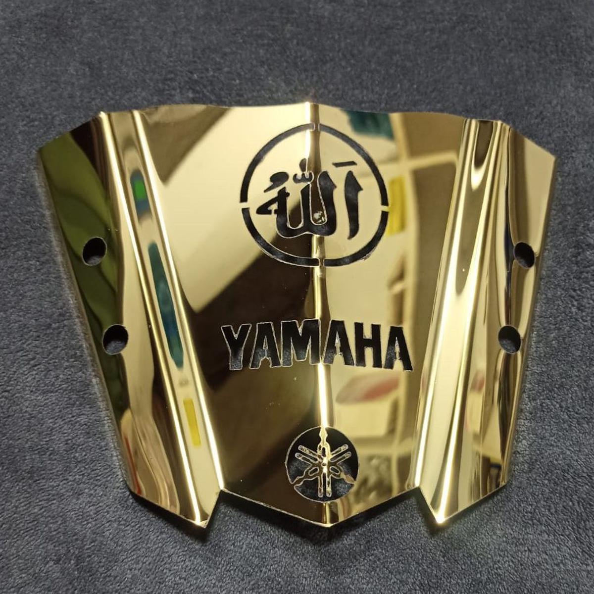 Yamaha fz-s v3 metal windshield ALLAHU Design golden Colour | Daraz.com.bd