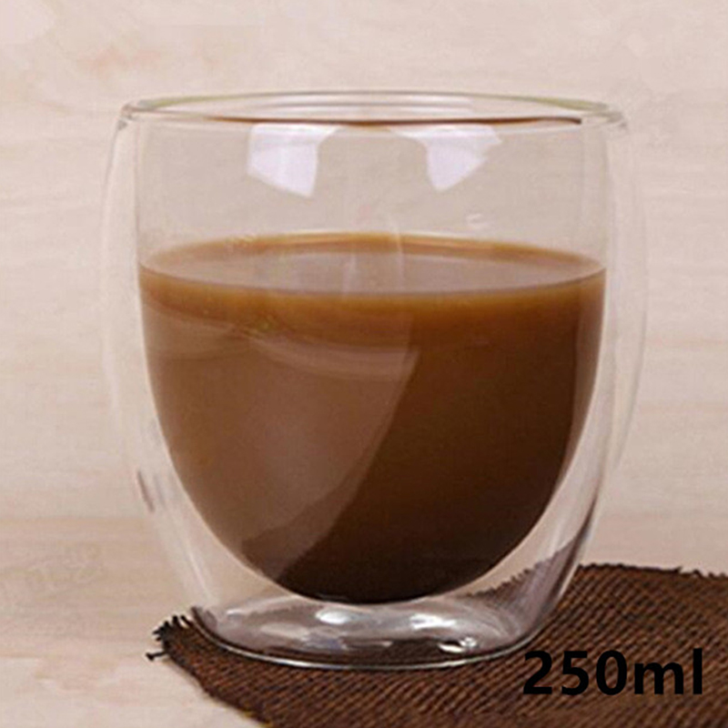 Heat-resistant Double Wall Shot Glass Espresso Coffee Cup Tea Set Cup ...