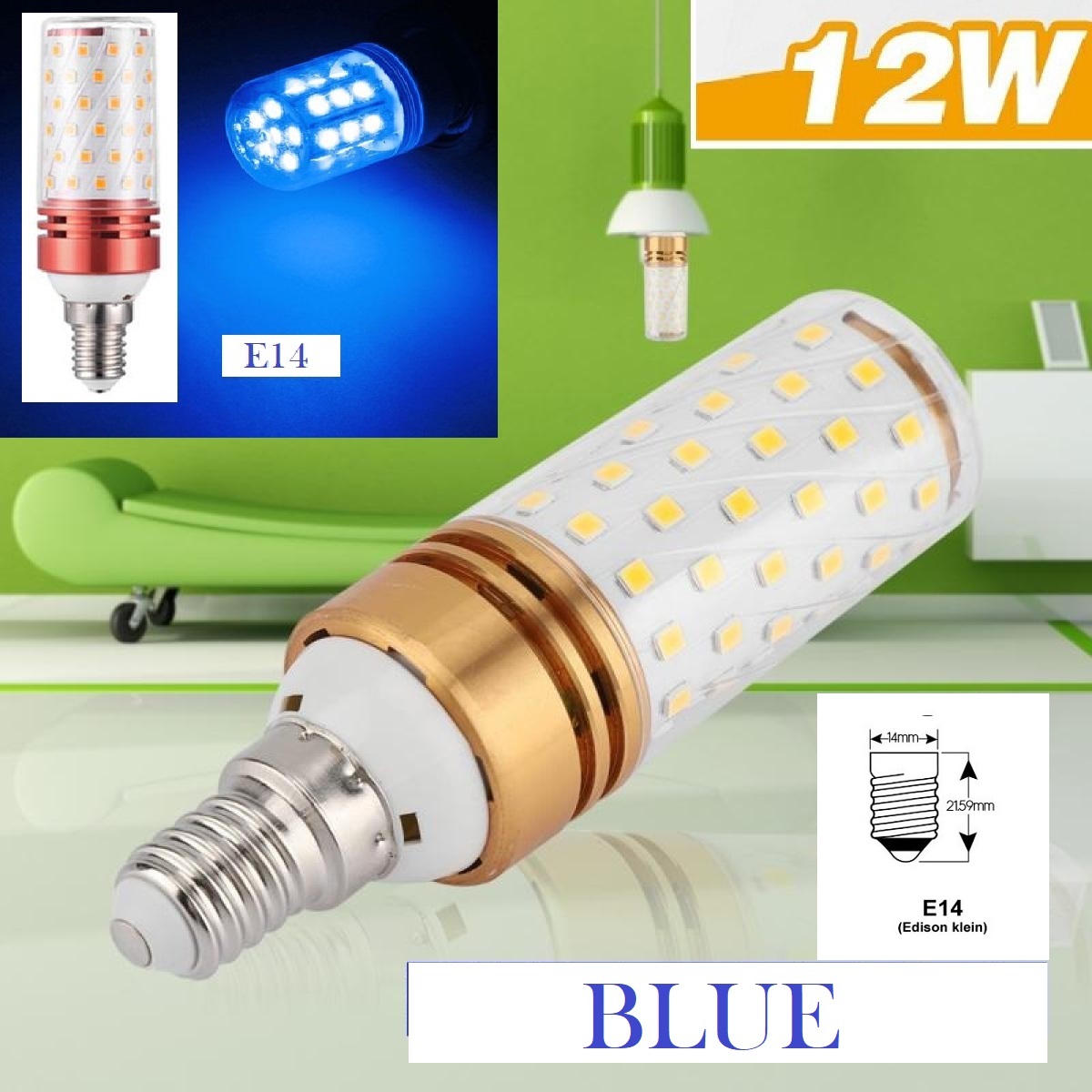 LED Candle Bulb 360 Degree E14(Small Screw Mouth) 12W Energy Saving ...