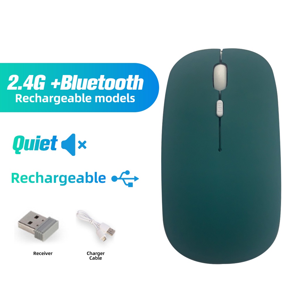 Fonken Bluetooth Mouse Rechargeable Dual mode Wireless Mouse 2.4Ghz ...
