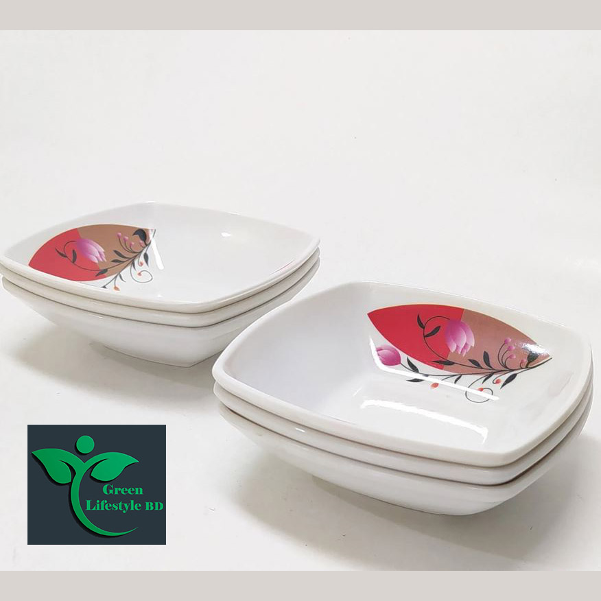 Melamine 6 Piece Bowl/bati 5 inch square melamine bowl Multi design ...